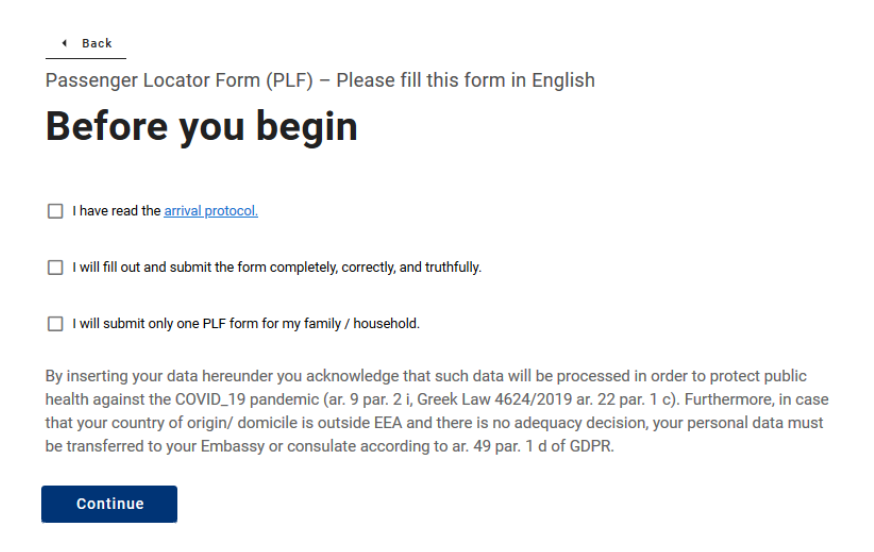 Instrukcja: Formularz do uzupełnienia przed podróżą do Grecji - PLF ...